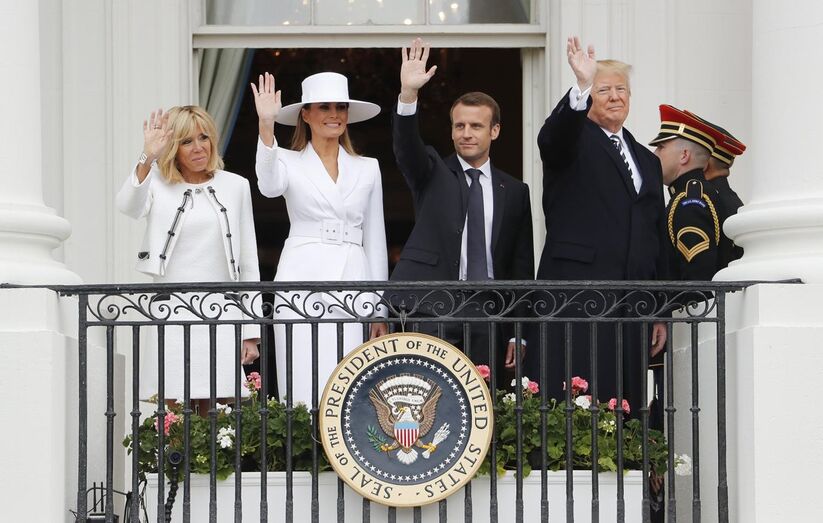 Melania Trump e Brigitte Macron rivais nos looks em Washington - Estilo ...