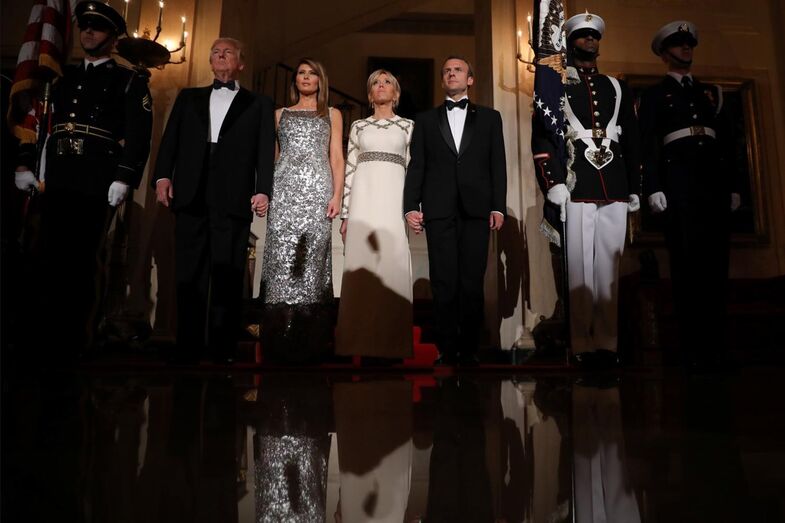 Melania Trump e Brigitte Macron rivais nos looks em Washington - Estilo ...